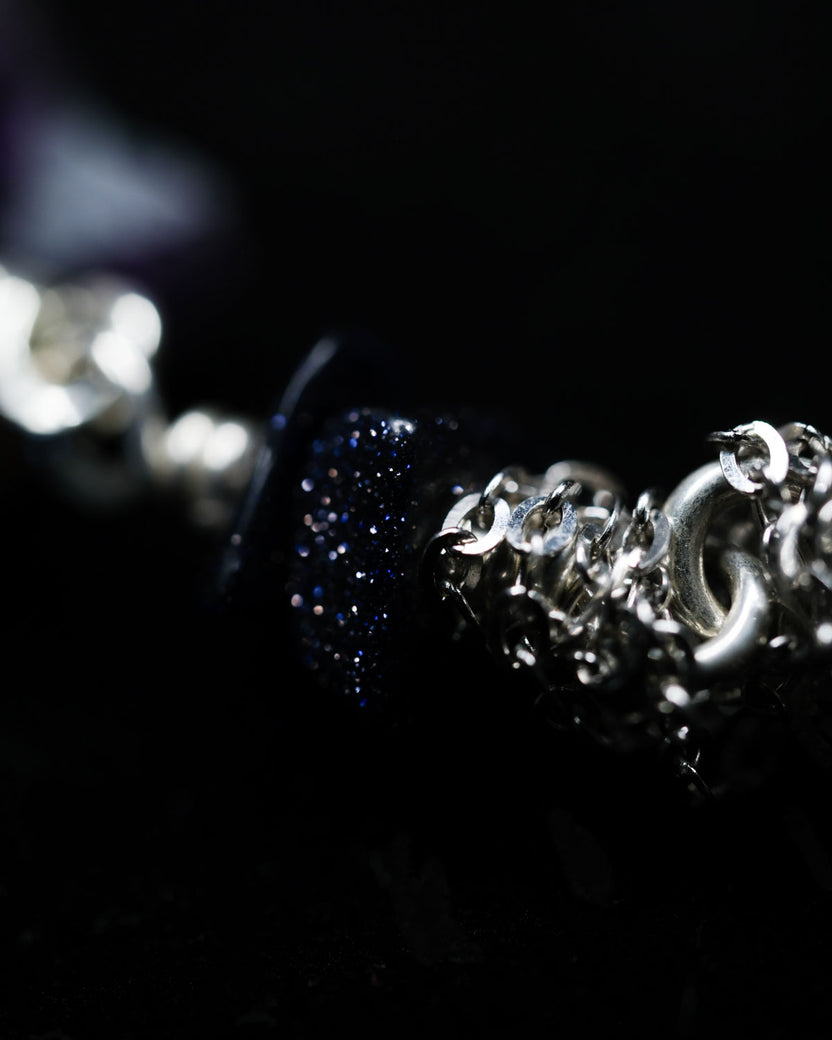 "Astreus" Chunky Meteorite Necklace with Amethyst, Citrine & Moonstone ...