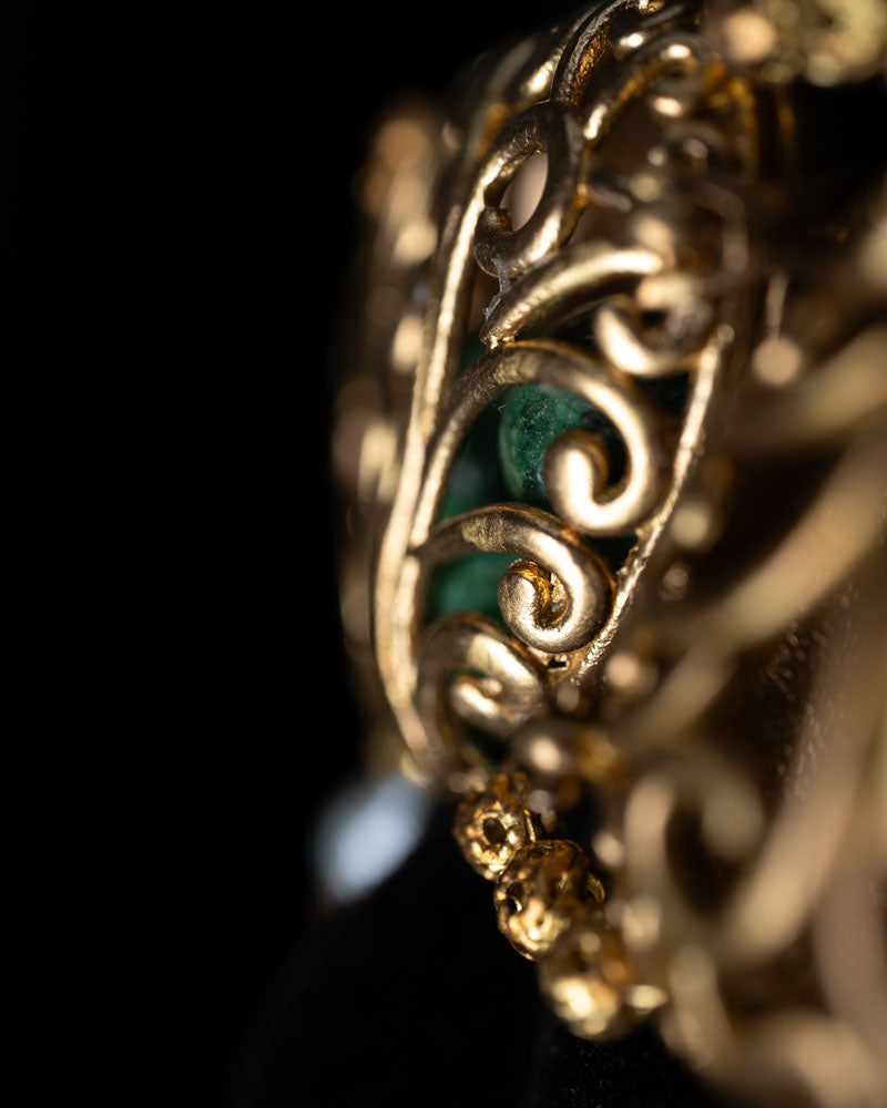 Crown Collar Statement Choker in Brass with Pearls and Gemstones ...