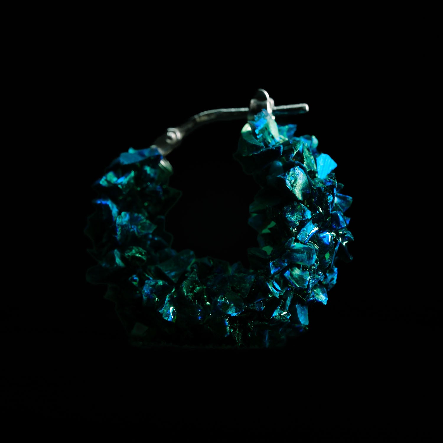 "Black Emerald" by Surrealium – Singular Emerald Earring in Silver ...