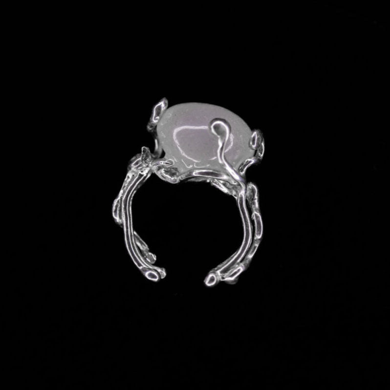 "Jellyfish" Surreal Sculptural Silver Ring | Handmade Ocean-Inspired ...