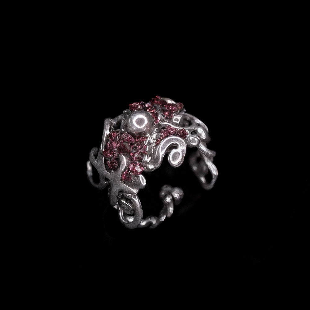 "Red Garnets of Neptune" Ring | Surreal Handcrafted Silver & Garnet ...