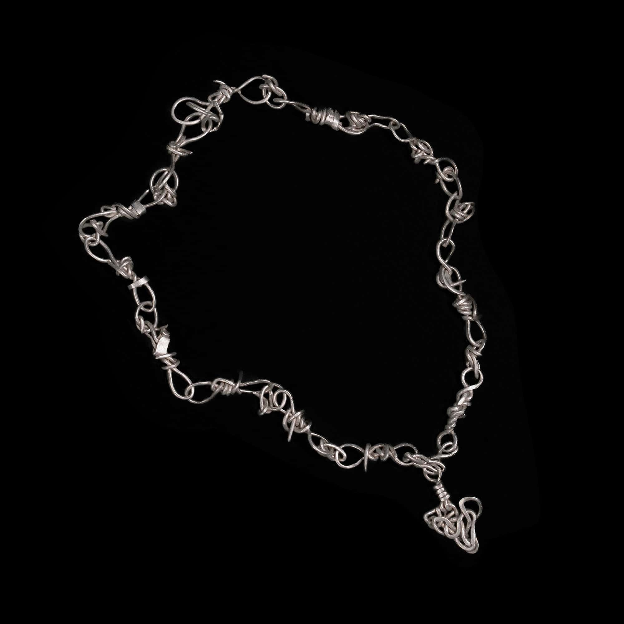 "The Tangled Heart" Handmade Necklace - Sterling Silver Barbed Wire ...
