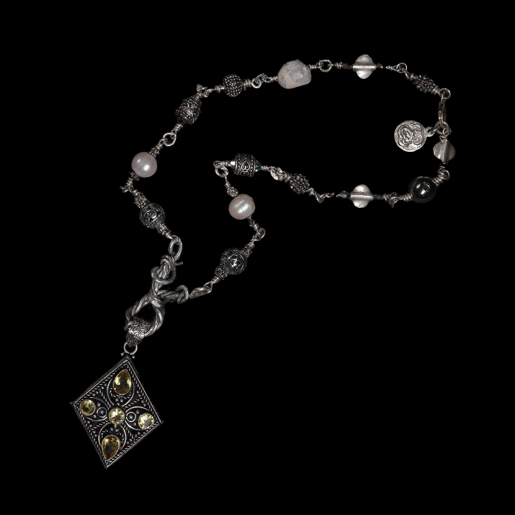 "The Wizard" Handmade Gemstone Necklace - Sterling Silver Chain ...